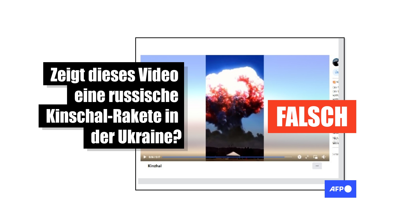 Dieses Video einer Kinschal-Rakete ist nicht echt, sondern digital ...